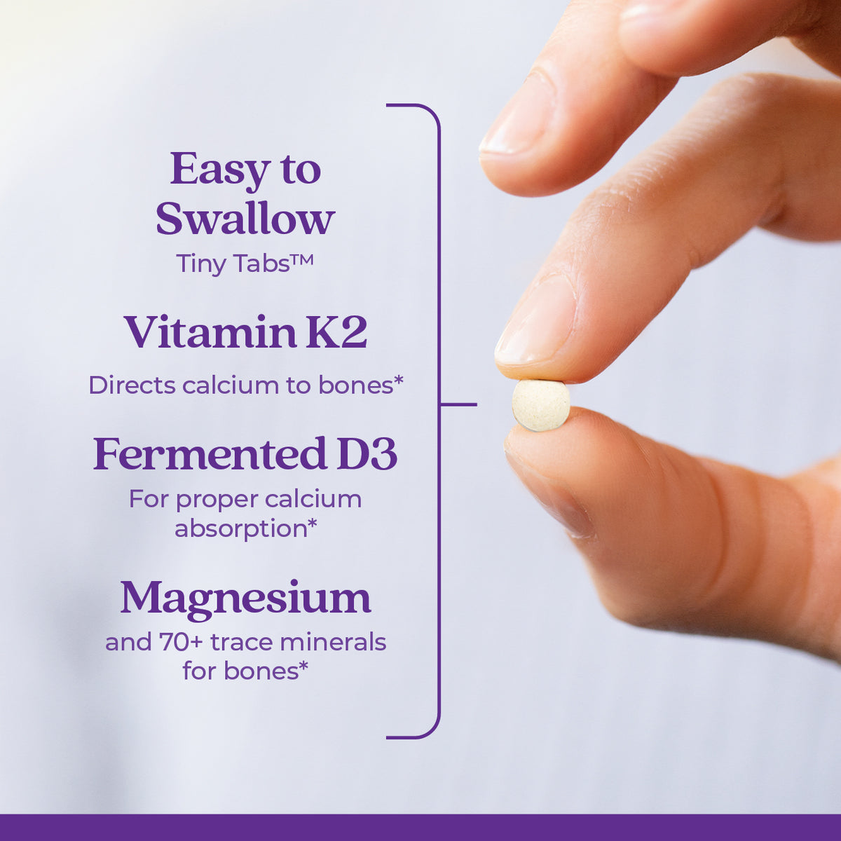 Bone Strength Tiny Tabs | Calcium, Magnesium, D3, K2 | New Chapter