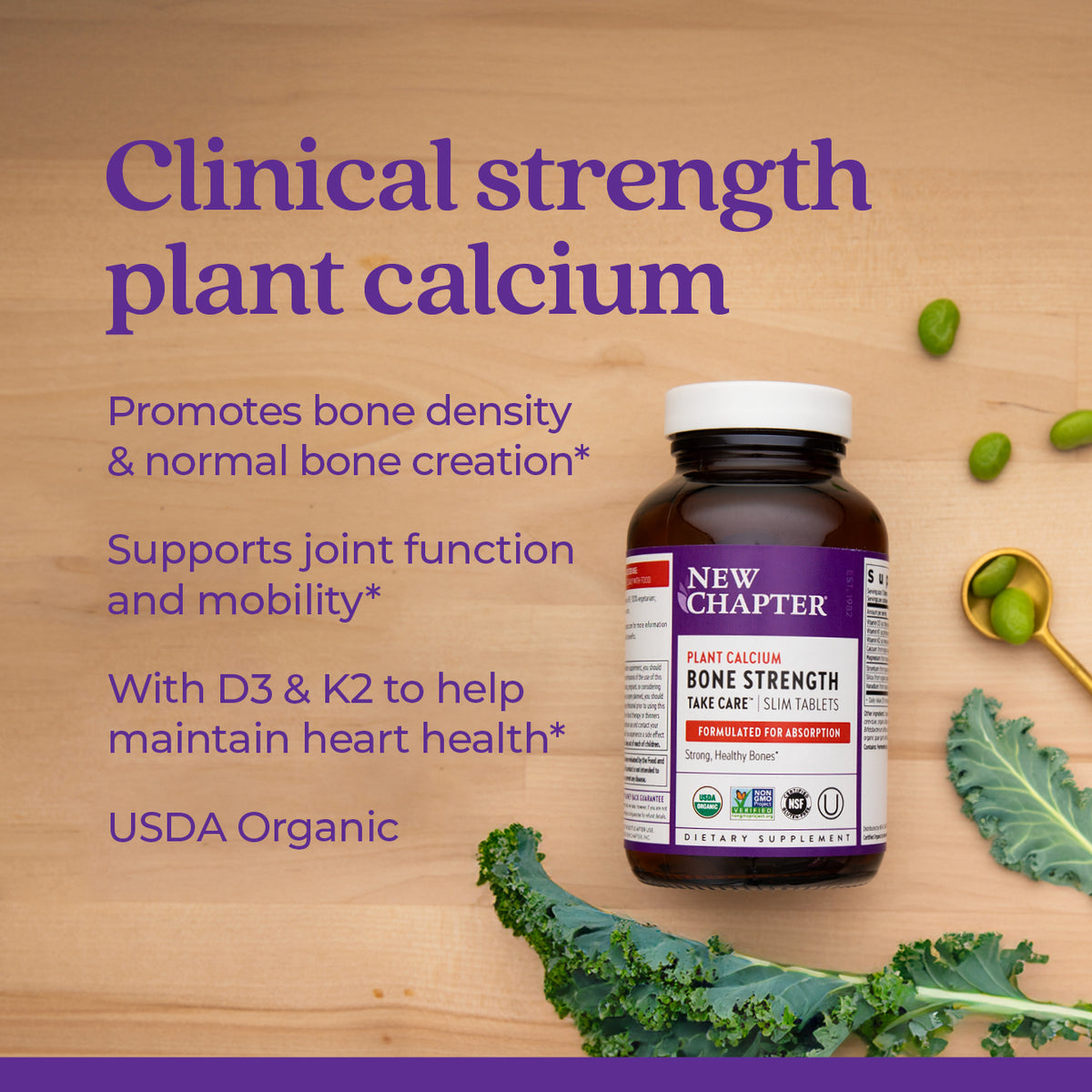Bone Strength Supplement with Plant Calcium | New Chapter