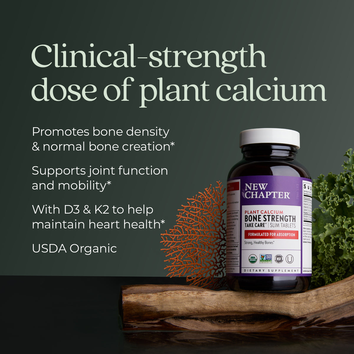 Bone Strength Supplement with Plant Calcium | New Chapter