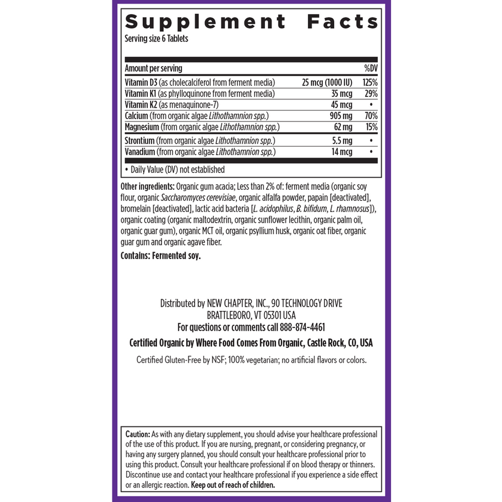 Bone Strength Tiny Tabs | Calcium, Magnesium, D3, K2 | New Chapter