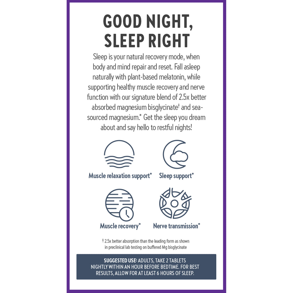Magnesium + Plant-Based Melatonin Supplement for Sleep | New Chapter