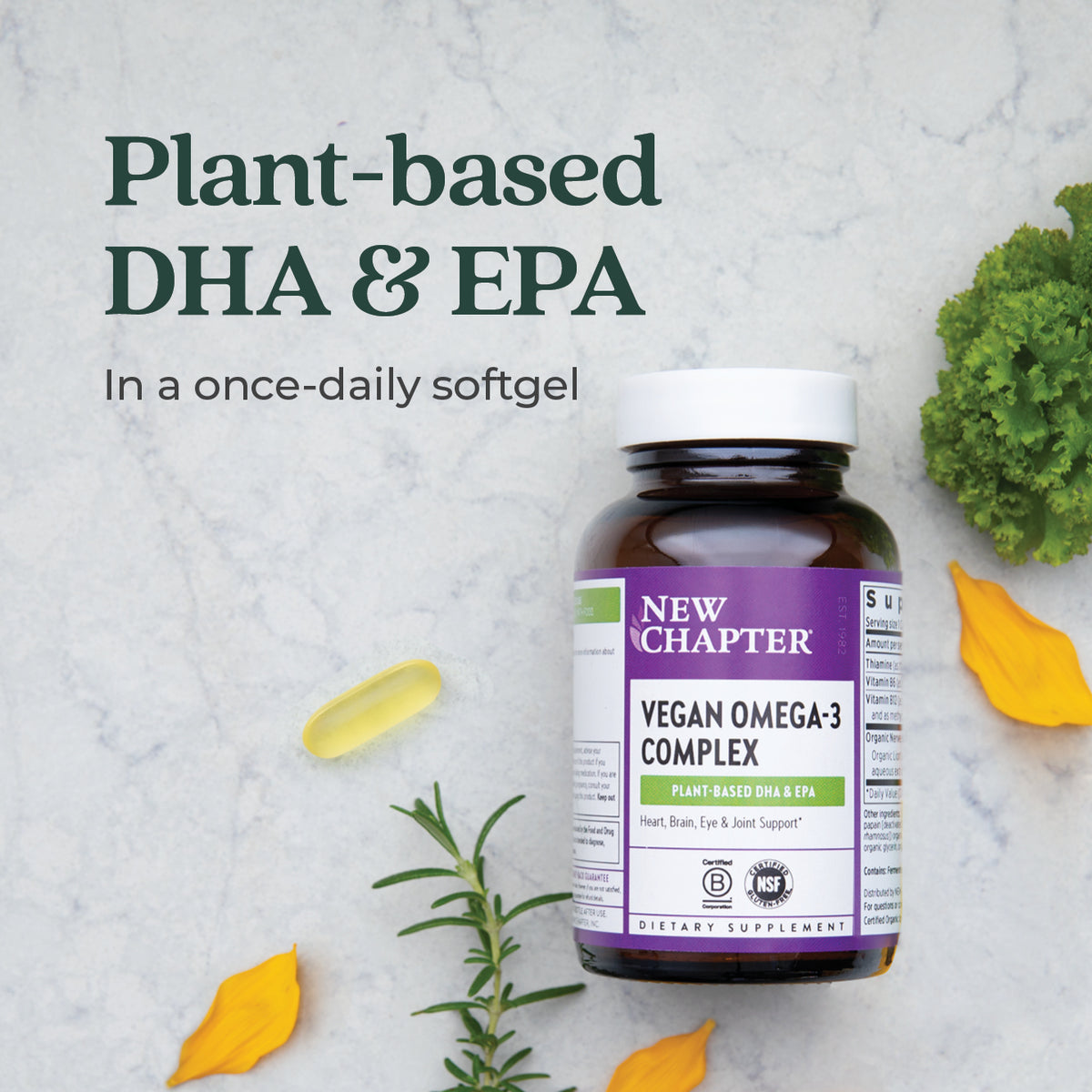 Vegan Omega-3 | Plant-Based DHA Supplement | New Chapter