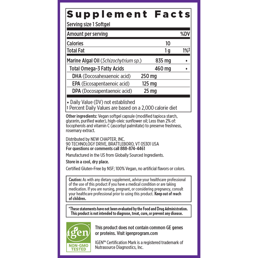 Vegan Omega-3 | Plant-Based DHA Supplement | New Chapter